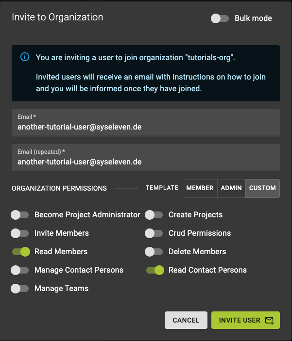 Invitations - SysEleven Documentation