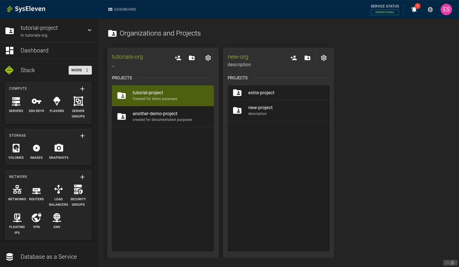 SysEleven Dashboard - SysEleven Documentation