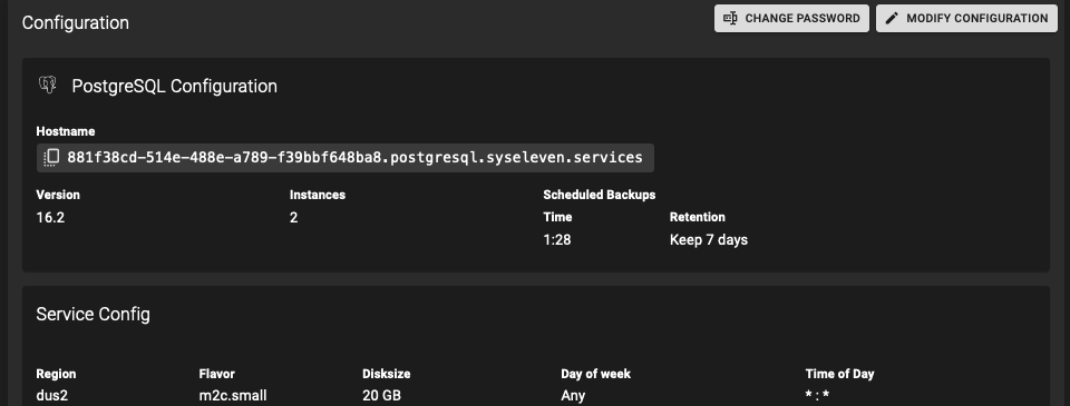 Setting up a PostgreSQL Database - SysEleven Documentation